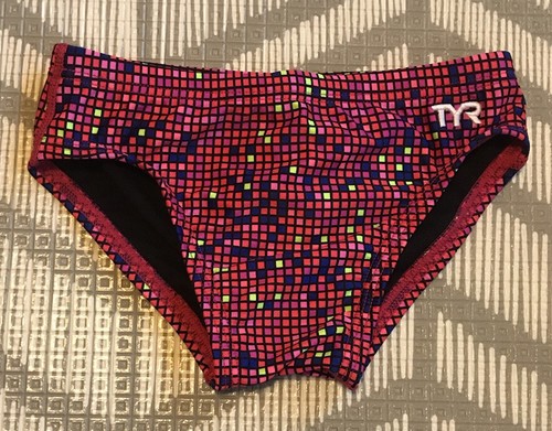 TYR Womens DuraFast Check Bikini Bottom Red Blue Pink Yellow Size 22 ...