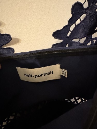 Self-Portrait Navy Lace Mini Dress UK 8 US 4 | eBay