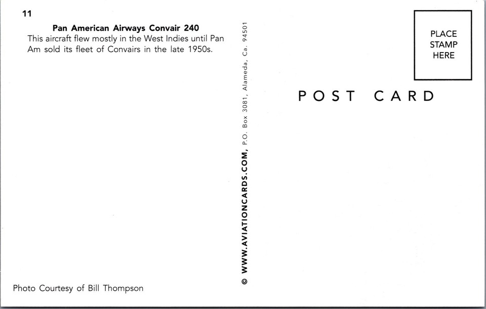 Pan American Airways Convair 240 Airplane Pan Am Postcard | eBay