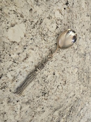 Vintage SILEA Silver Plated Serving Spoon Rope & Tassel Pattern | eBay