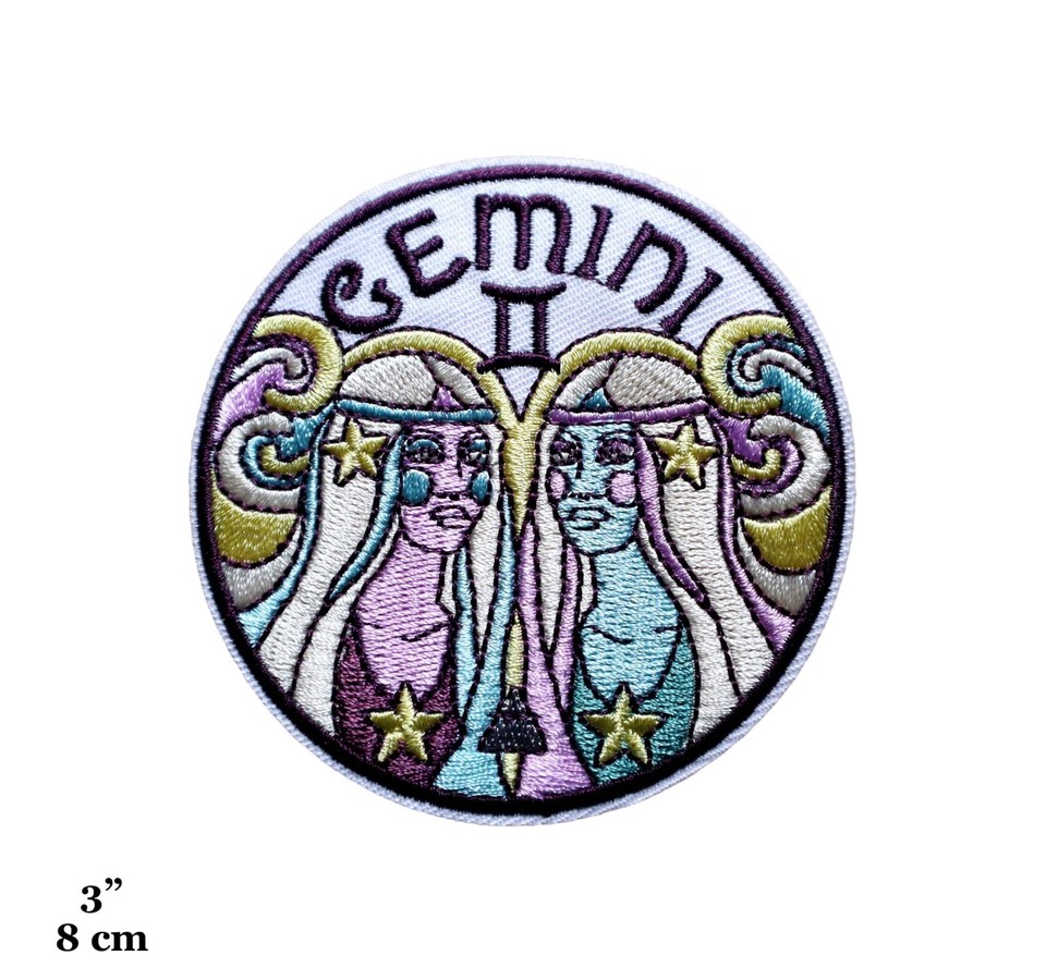 Zodiac Signs Astrology Constellations Round Colorful Embroidered Iron ...