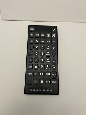 Giant Jumbo Vision Impaired Assistive Universal TV VCR Cable Remote ...