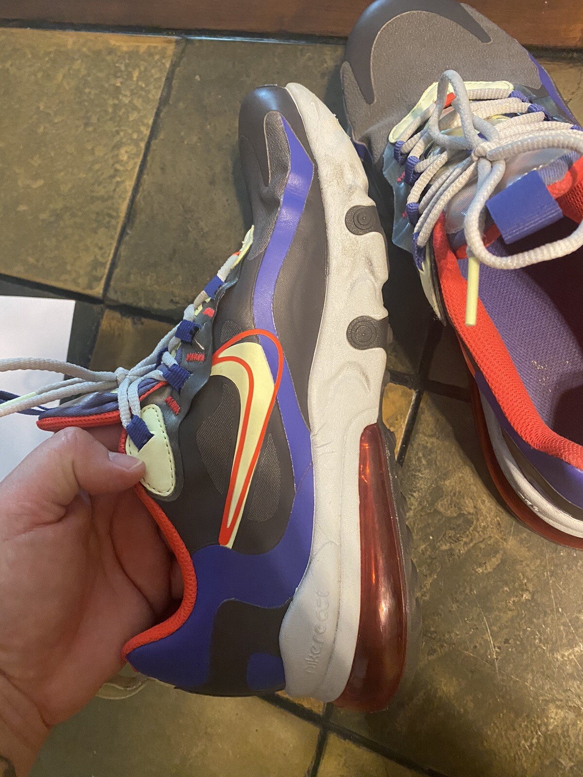 Authentic Nike Air Max 270 React Dunk It Thunder Gray… - Gem