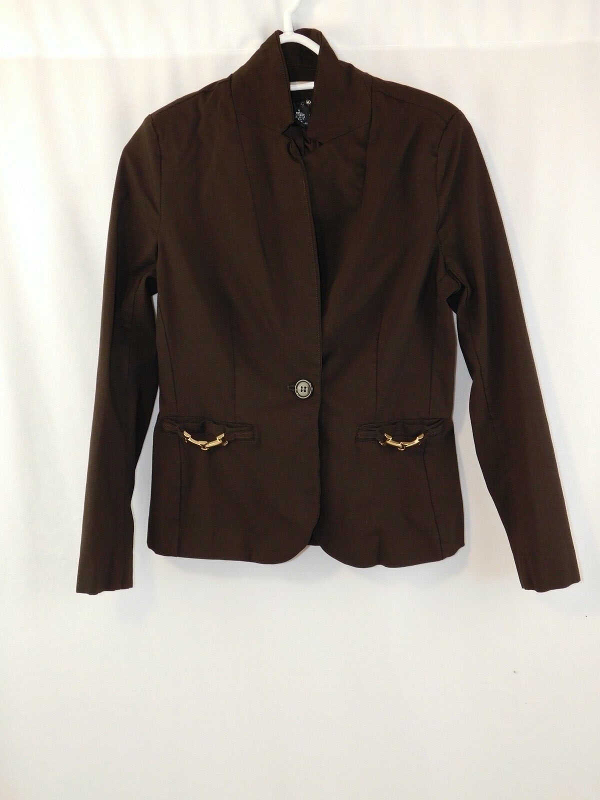 women's 89th & Maddison brown button jacket blazer to… - Gem