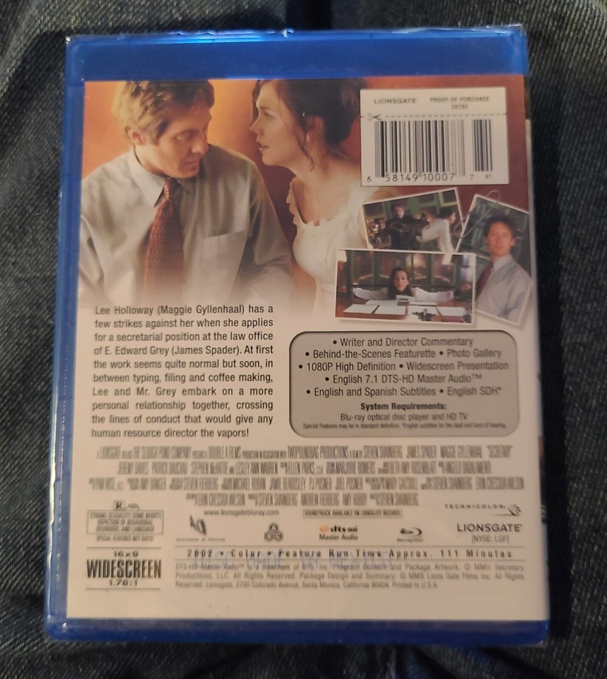 Secretary (Blu-ray, 2002) 658149100077 | eBay