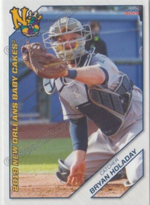 2019 New Orleans Baby Cakes Bryan Holaday RC Rookie Miami Marlins | eBay