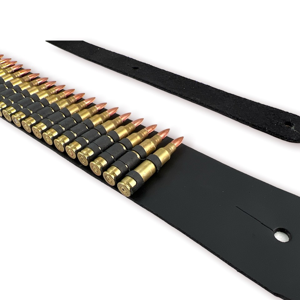 Brass Bullet 50 Link Brass Guitar Strap Genuine Leather Punk Rock ...