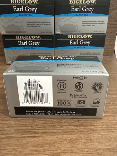 Bigelow Earl Grey Black Tea, 20 Bags Per Box (6 Pack) Exp: 03/2027 ...