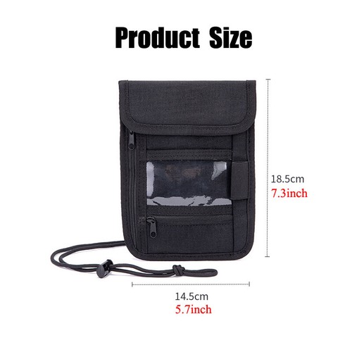 Tactical Wallet Bag ID Card Key Ring Holder Money Pouch Neck Lanyard ...