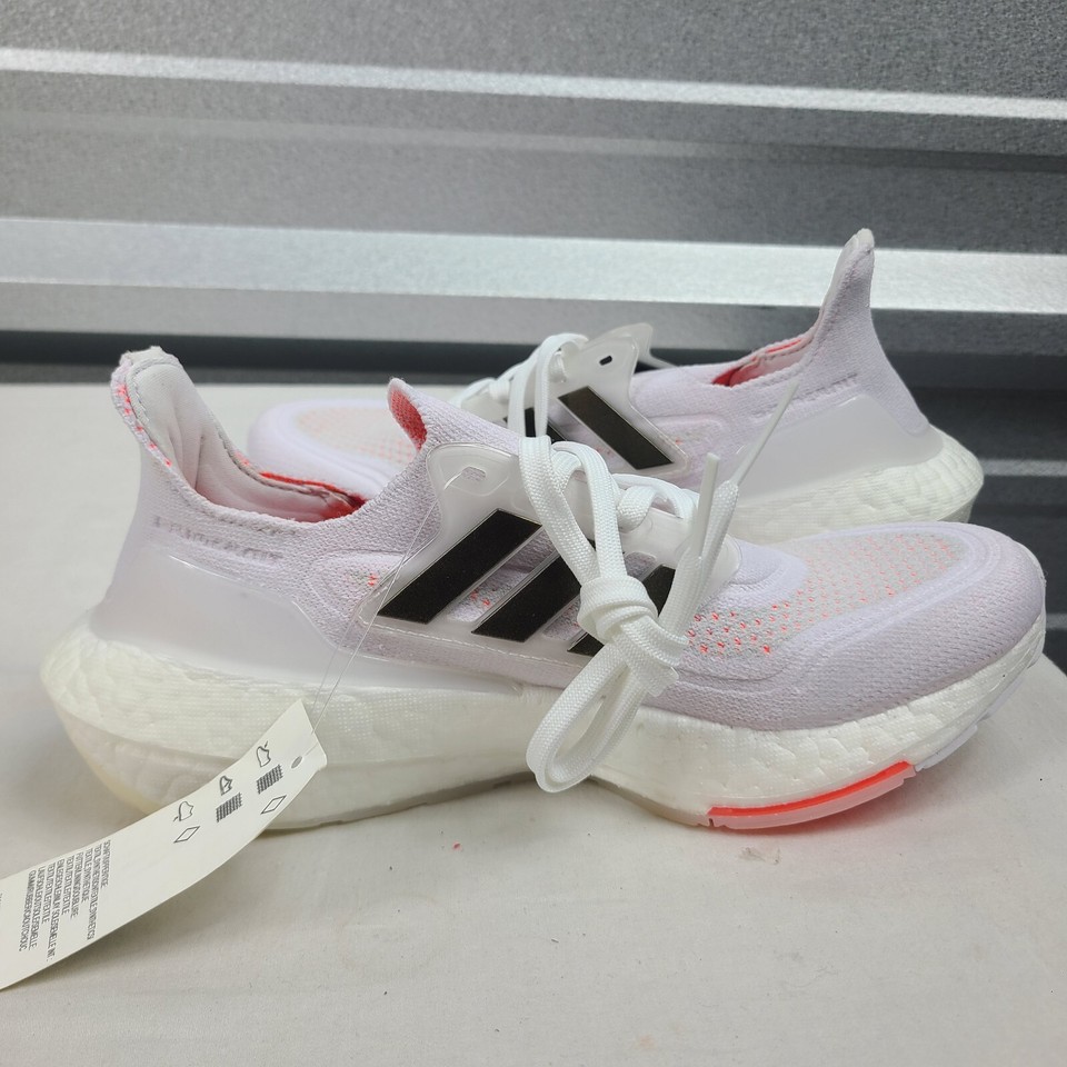 Adidas Women's Size 5 Ultraboost 21 Running Shoes White/Black/Solar Red ...