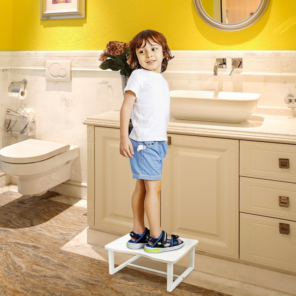 Wooden Step Stool with 500 Pounds, Wide Bed Step Stool for Adult ...