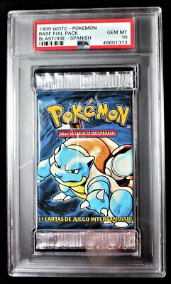 Blastoise Base Set Foil Pack PSA 10 SPANISH (1313) Graded Booster Pack ...