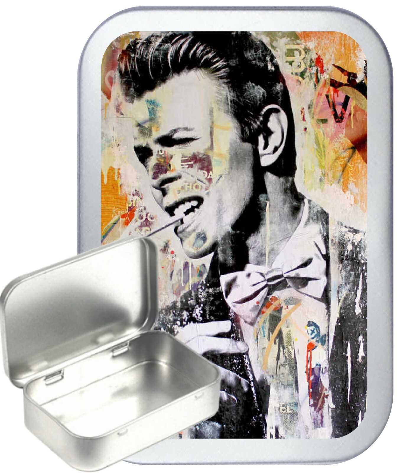 Bowie Smoke Silver Hinged Tobacco Tin, Sewing Tin, Gift Tin, 1oz & 2oz ...
