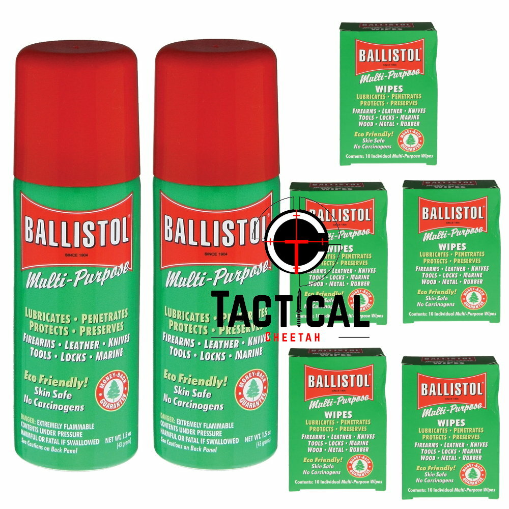 2 Cans of 1.5 oz Spray Gun Cleaning Ballistol Multi-Purpose Wipes (50 ...