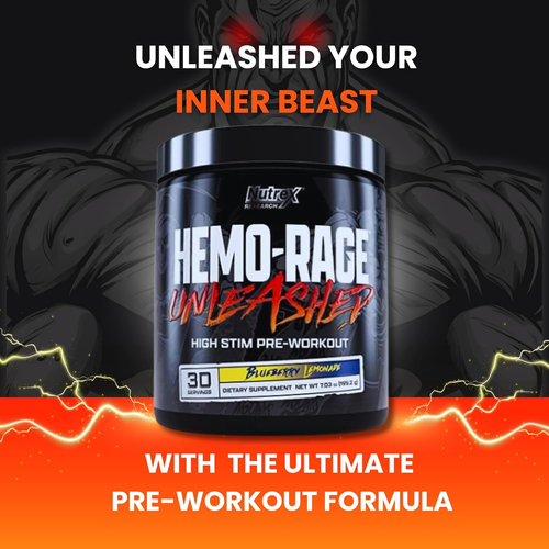 NUTREX RESEARCH HEMO-RAGE UNLEASHED High Stim Pre-Workout Extreme 30 ...