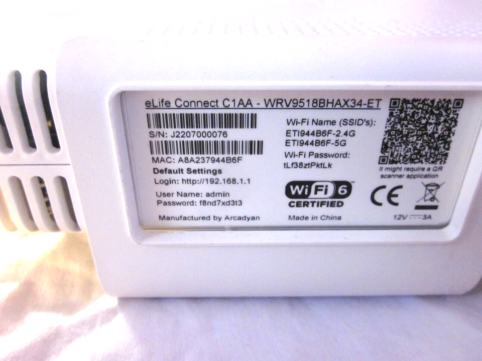 DUBAI ETISALAT ELIFE WIFI 6 CONNECT C1AA ROUTER | eBay