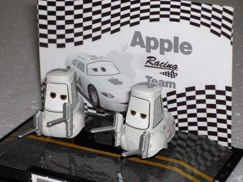 DISNEY CARS 2 SUSHI CHEFS CUSTOM APPLE RACING TEAM PITTY FORKLIFTS WITH ...