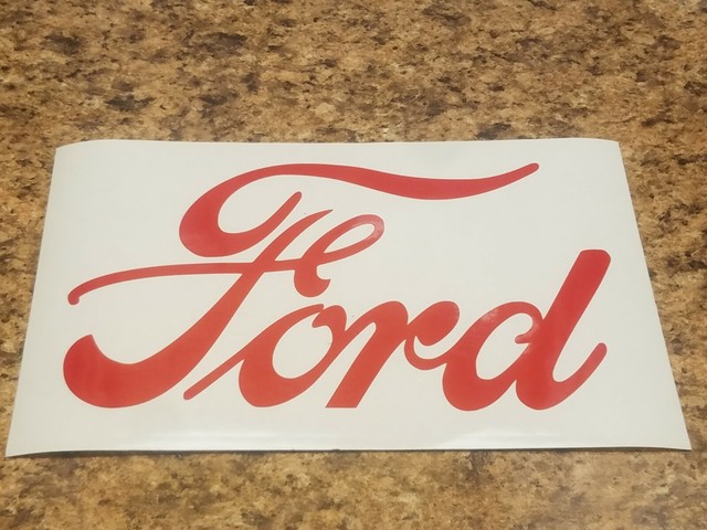 Ford Classic script lettering diecut decal..Large 5" x 8" Free Shipping ...