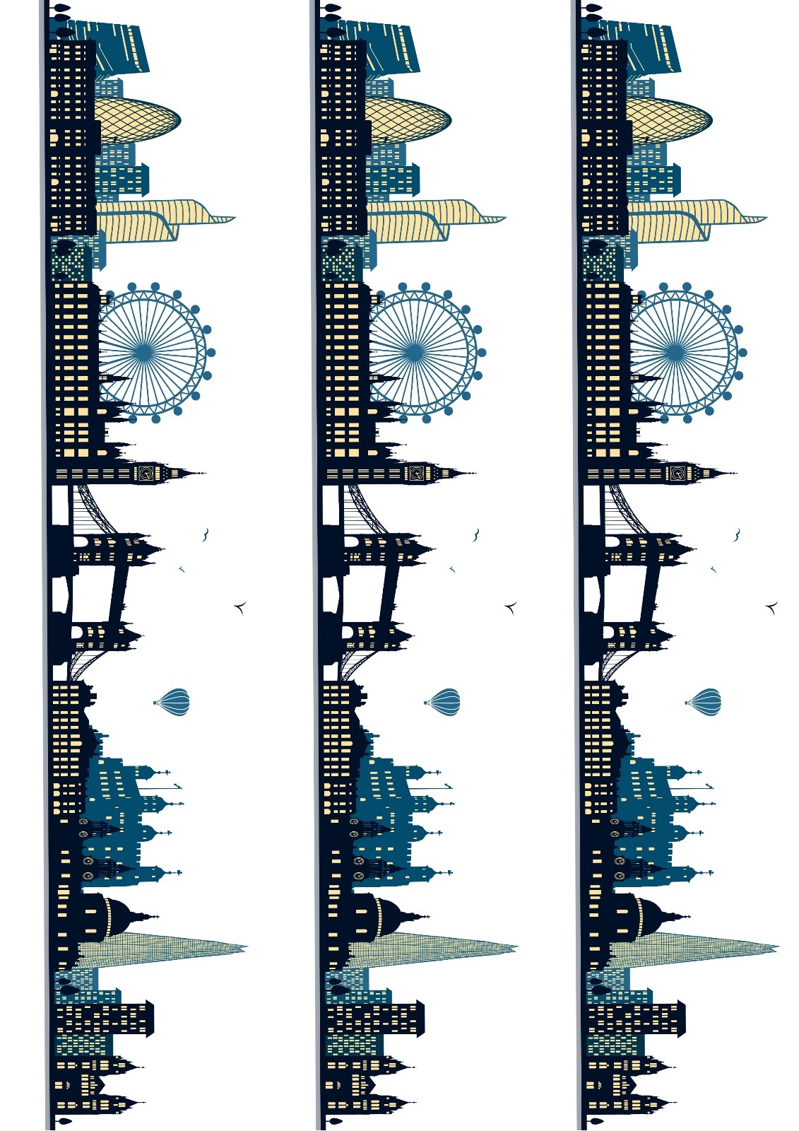 A4 Edible Decor Icing Sheet London City Skyline Border Ribbon for ...