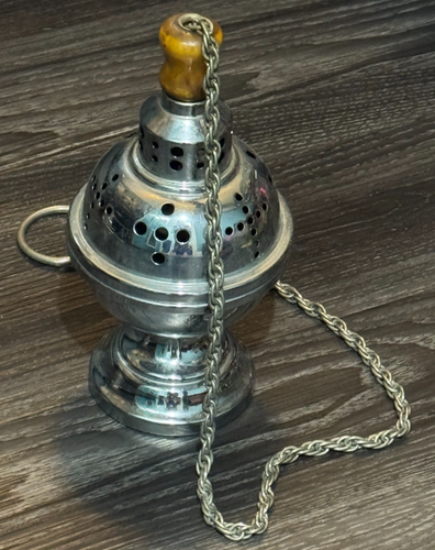 VINTAGE CATHOLIC CHURCH ALTAR SILVER METAL CENSER THURIBLE | eBay