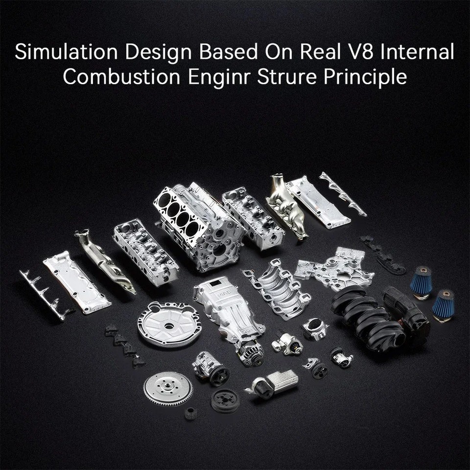 For Adults V8 Combustion Engine Model Building Kits Internal DIY Hobby ...