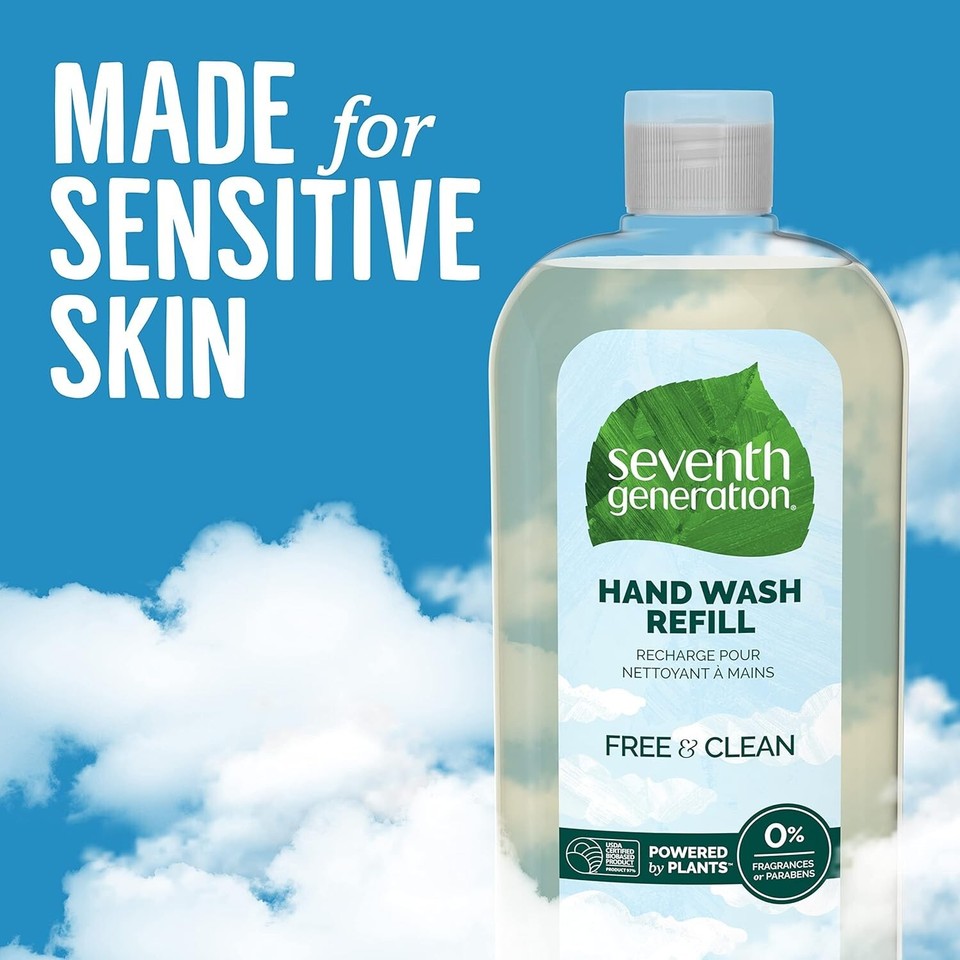 3 Count Seventh Generation Hand Soap Refill, Fragrance Free, Sensitive ...