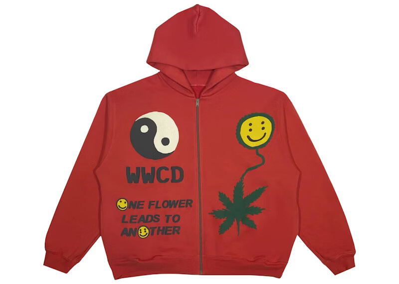 Cactus Plant Flea Market Earth First Zip Hoodie Red (CPFM Cactus Plant Flea Market Earth First Zip Hoodie Red (CPFM