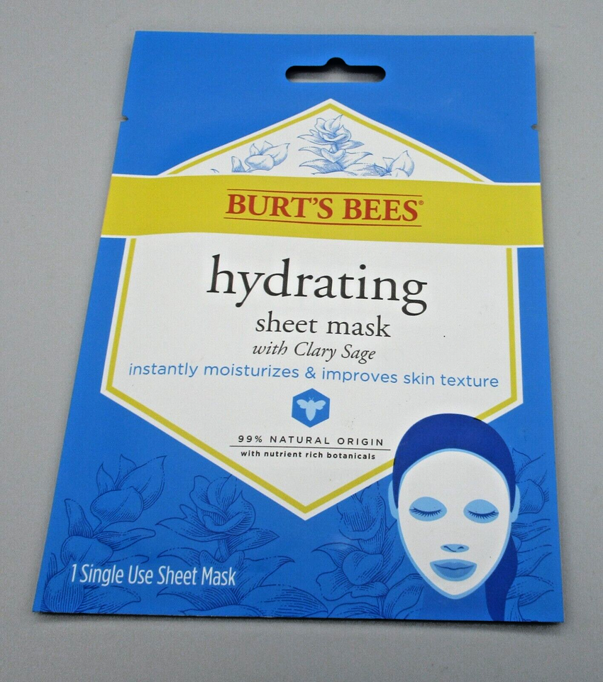BURT'S BEES~Single Use Hydrating Sheet Mask With Clary Sage | eBay