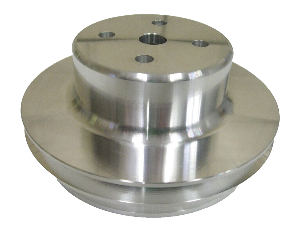 BBC Big Block Chevy 2 / 3 Groove Aluminum Long Pump Pulley Kit 396 427 ...