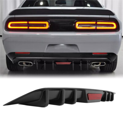 Car Rear Diffuser Lower Bumper 6-Fins Splitter Chin Lips For Dodge ...