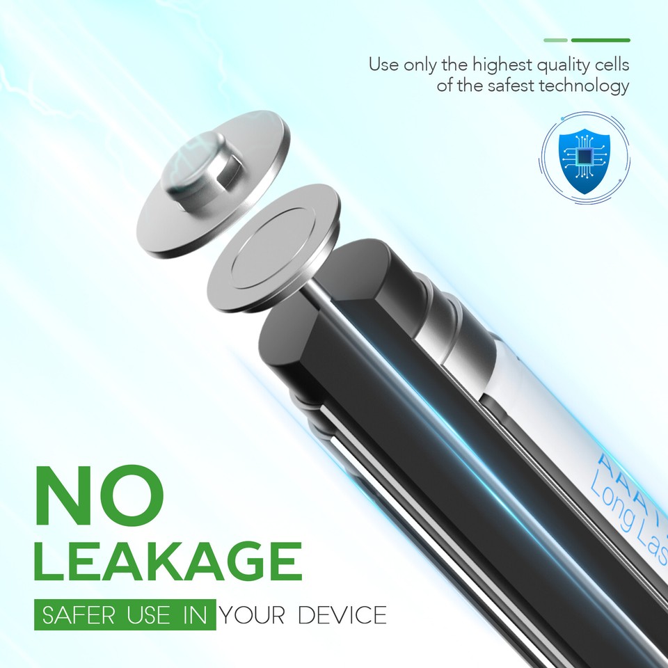 EBL 1200mAh 1.5V AAA Lithium Batteries Long Lasting Single Use Battery ...