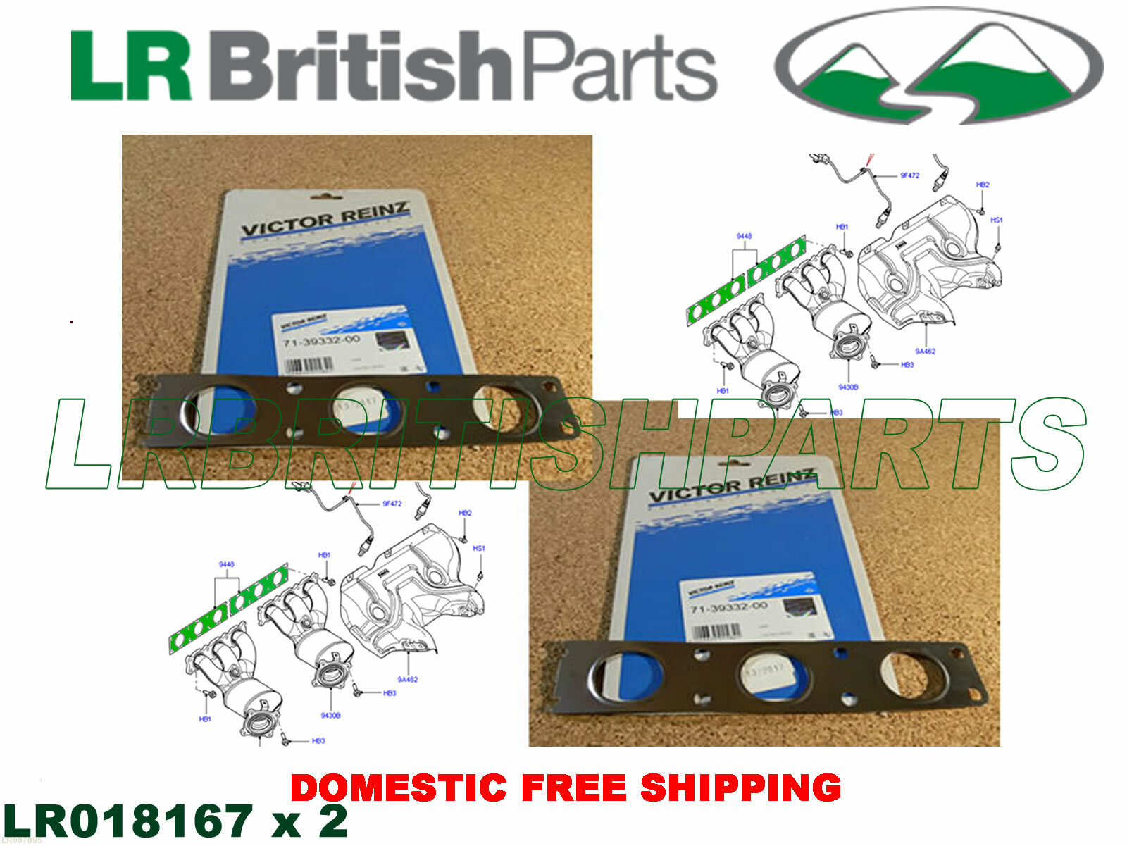 LAND ROVER EXHAUST MANIFOLD GASKET LR2 3.2L NEW LR018167 SET OF 2 | eBay