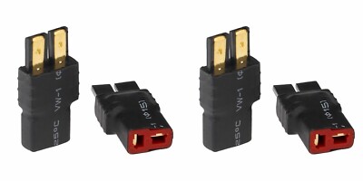 4 No Wire TRX Plug Male to Female Deans T-Plug Adapter Connector SLASH ...