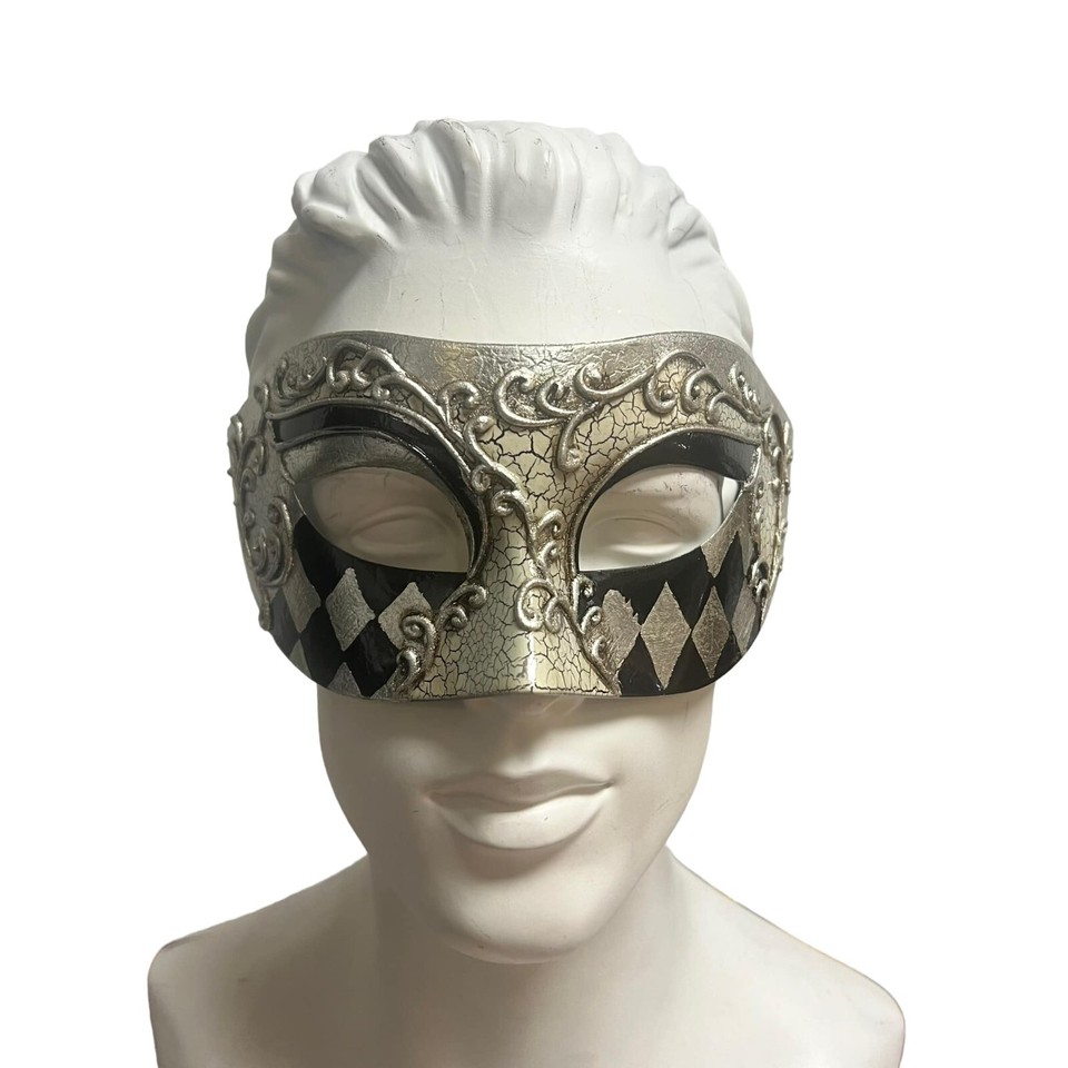 Gold/Black Greek Venetian Style Masquerade For Men Mask Costume Prom ...