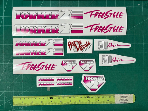 Torker 540 Air pink and white bmx decals sticker on clear | eBay
