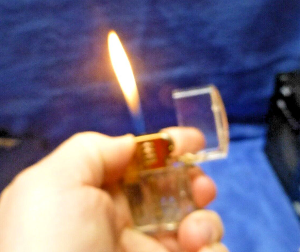 Rare Novelty Lighter Pink Transparent Clear 80s 90s Blinking Refillable ...