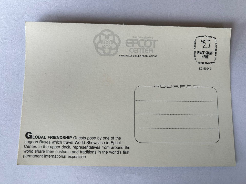 Vintage Epcot Postcard People Family Photographer 1982 Disney World ...