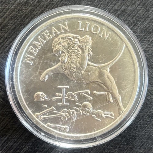 Nemean Lion Hercules RARE ERROR Coin 1 Troy Oz .999 Fine Silver Round ...