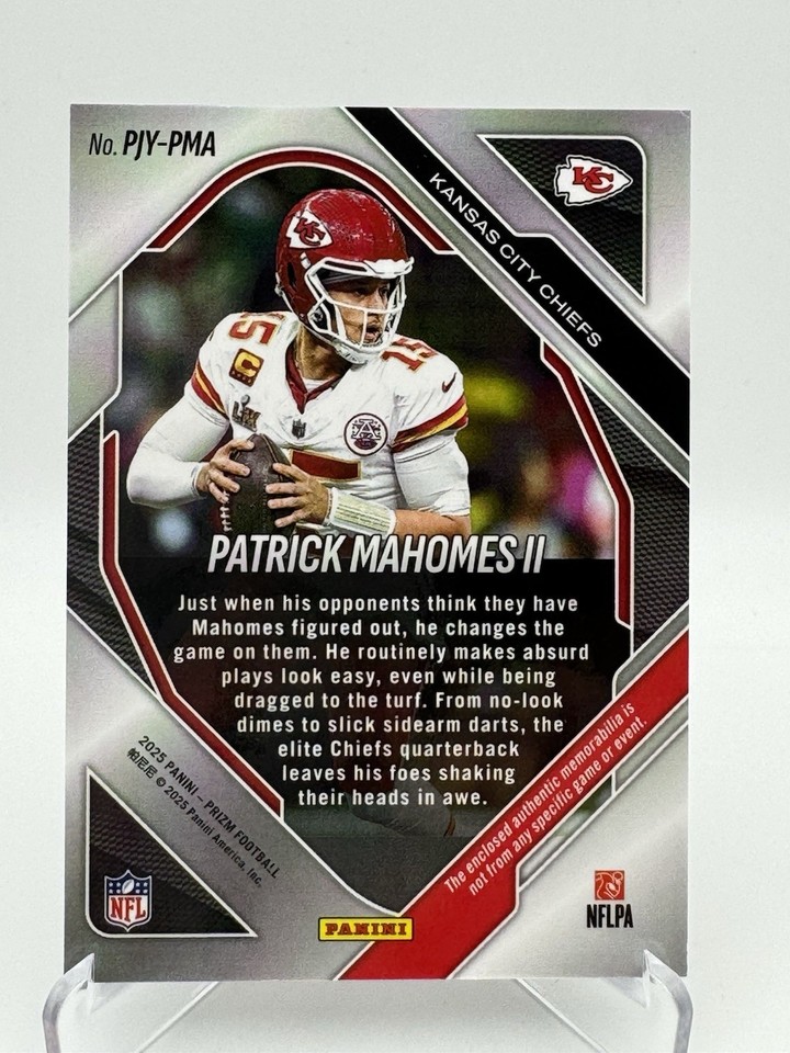2025 Panini Prizm Premier Patch Patrick Mahomes II #PJY-PMA Silver ...