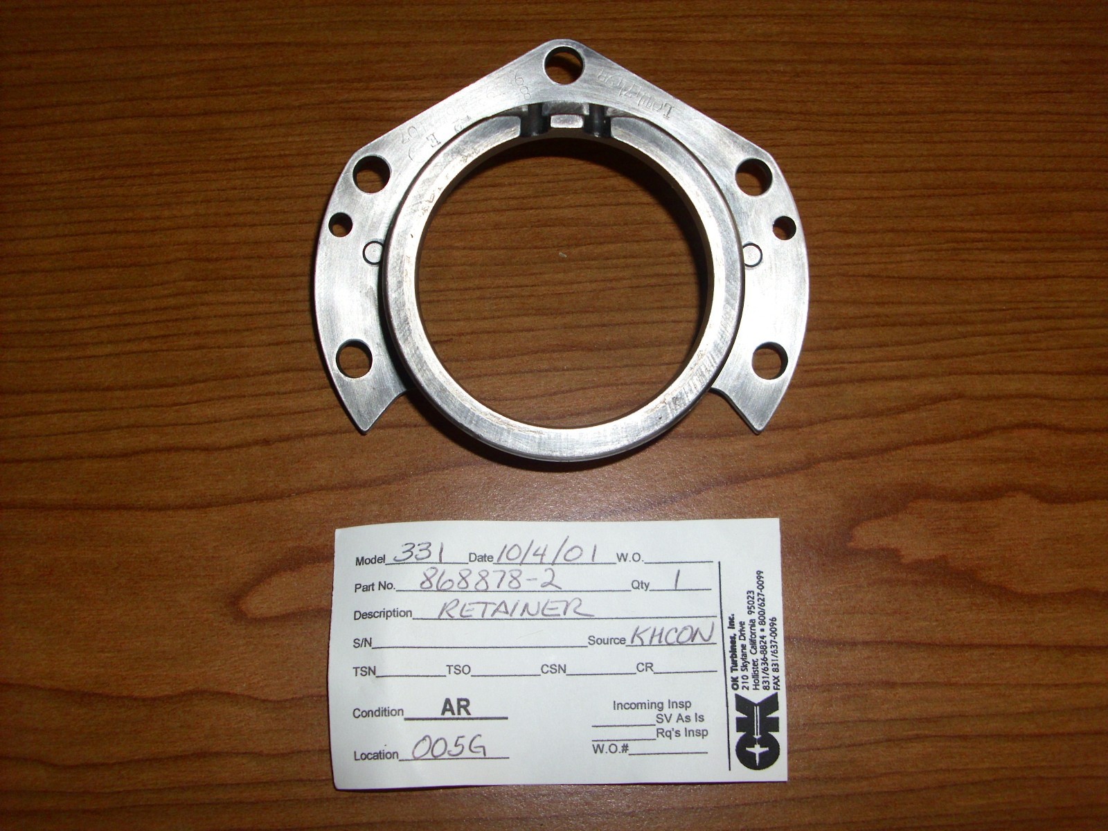 Aircraft Retainer Assy Part 868878-2 | eBay