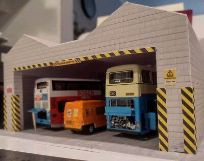 1/76 Oo Scale Bus Garage Hanger Shed, Breeze block build your own | eBay UK