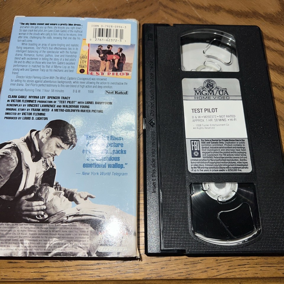 Test Pilot VHS VCR Video Tape Used Movie Clark Gable Black & White ...