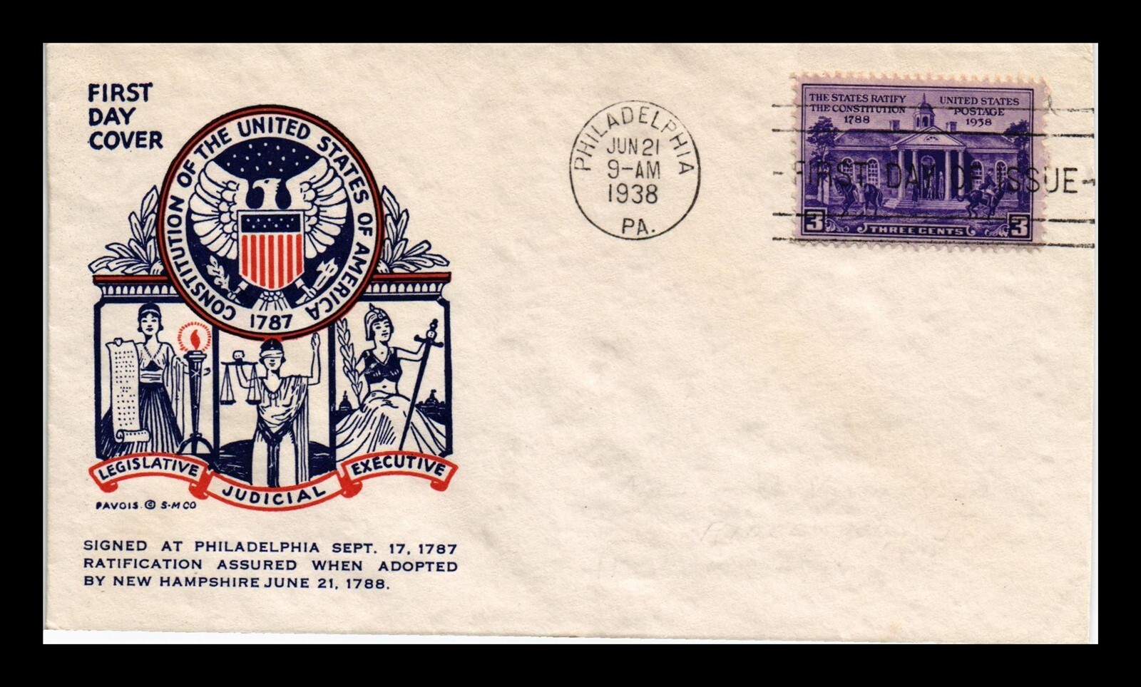 DR JIM STAMPS US COVER RATIFICATION OF CONSTITUTION FDC SCOTT 835 ...