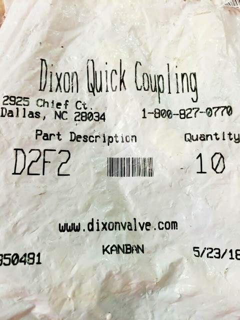 Dixon Steel Industrial Quick Coupler Plug Trivalent Chrome D2F2 for ...