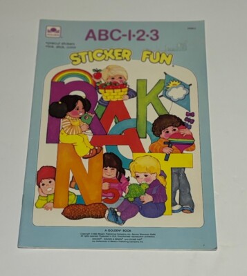 ABC 123 Sticker Fun by Golden Book 1983 Vintage All Stickers! HTF Rare ...