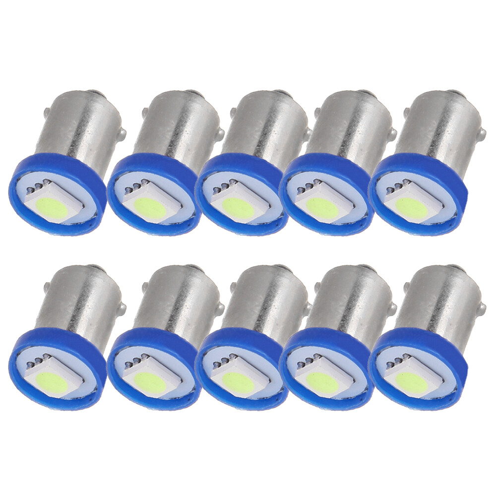 10PCS ICE BLUE BA9S LED BULBS INSTRUMENT CENTER CONSOLE DASHBOARD LIGHT ...