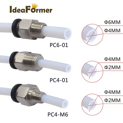 5Pcs 3D Printer Pneumatic Connector+bowden Quick Jointer coupler+Pipe ...