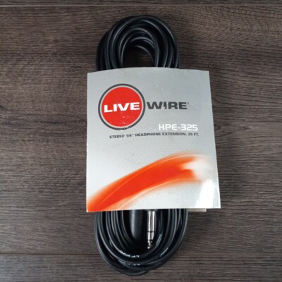 Livewire HPE-325 1/4" TRS to 1/4" TRS Headphone Extension Cable, 25 ...