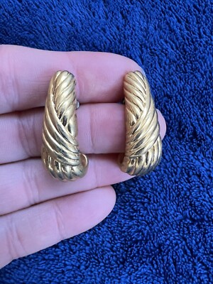 Trifari Vintage Drop Gold Braid Rope Design Earrings Classic 1980s ...