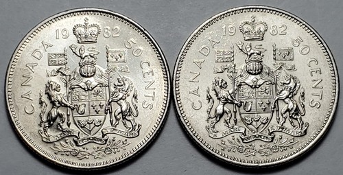 Lot of Two 1982 CANADA Half Dollar ELIZABETH II 50 Cent Coins | eBay